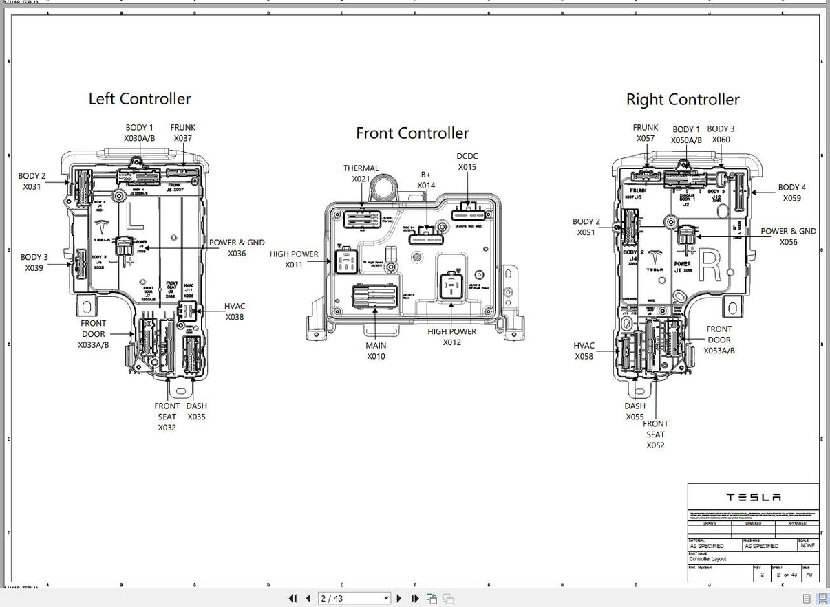 Tesla Model 3, Model S, Model X 2021 Workshop Manual, Wiring Diagram F ...
